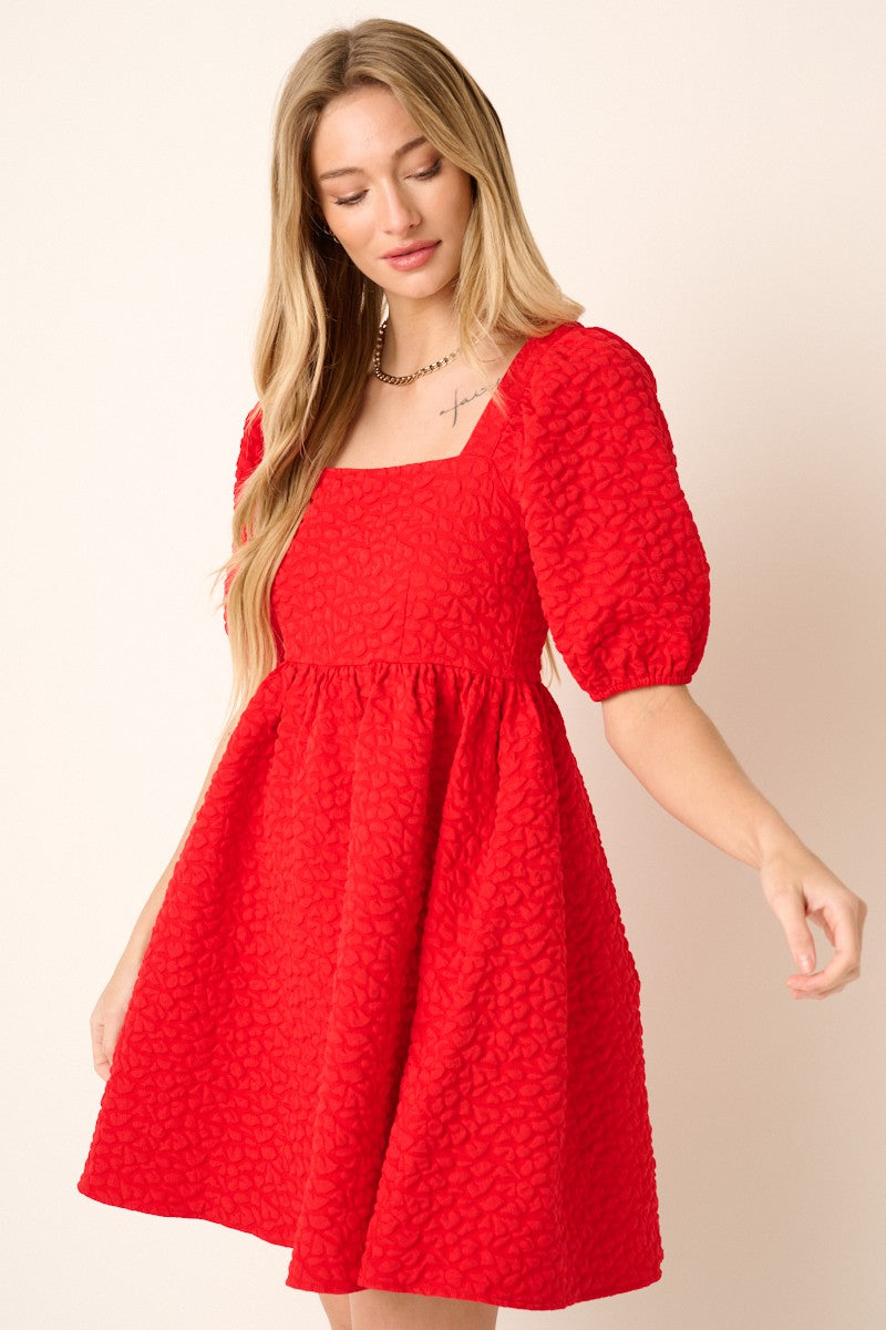 Red Textured Babydoll Dress – Peacocks & Pearls Lexington