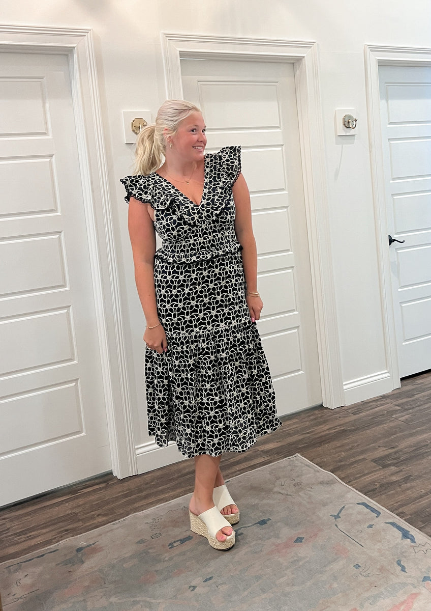 Flirty Flutter Midi Dress – Peacocks & Pearls Lexington