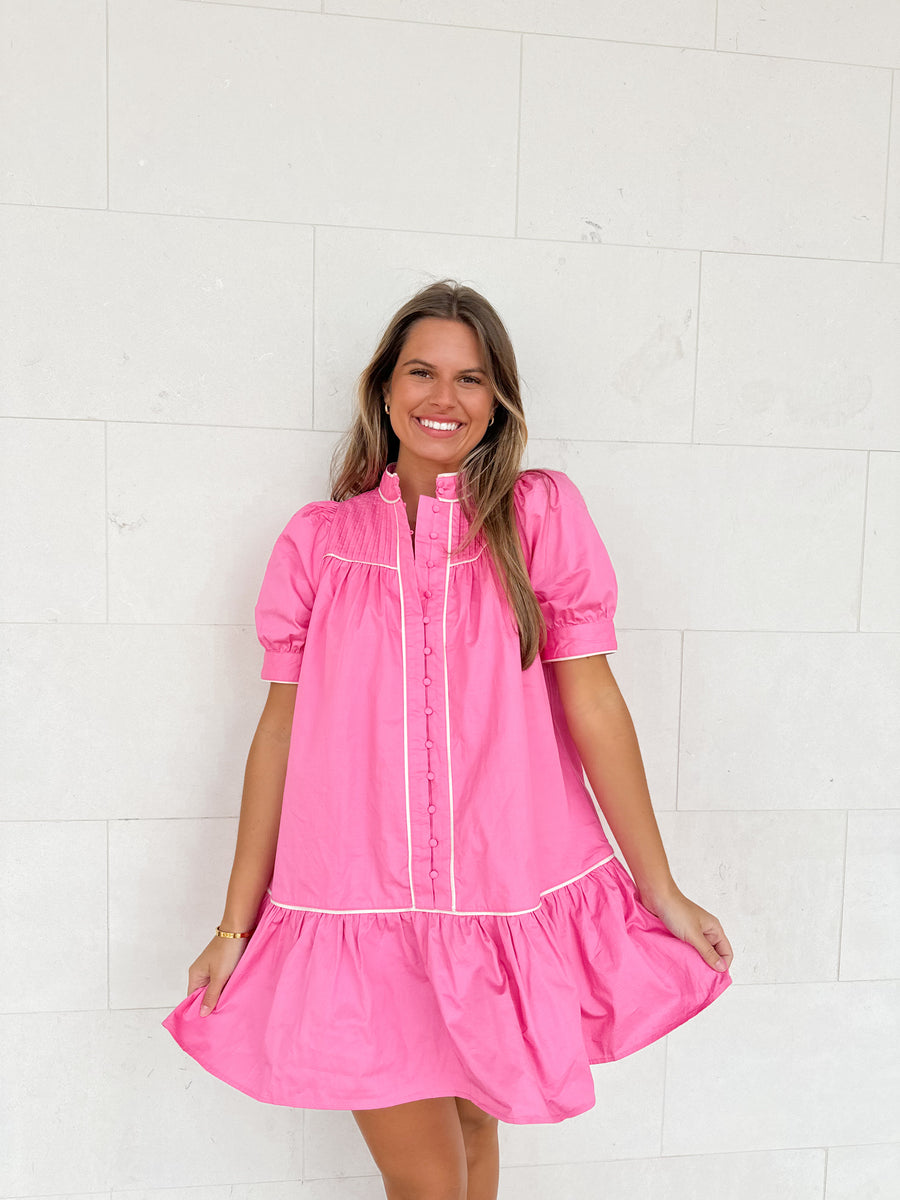 Pink Friday Girl Dress W/ Buttons – Peacocks & Pearls Lexington