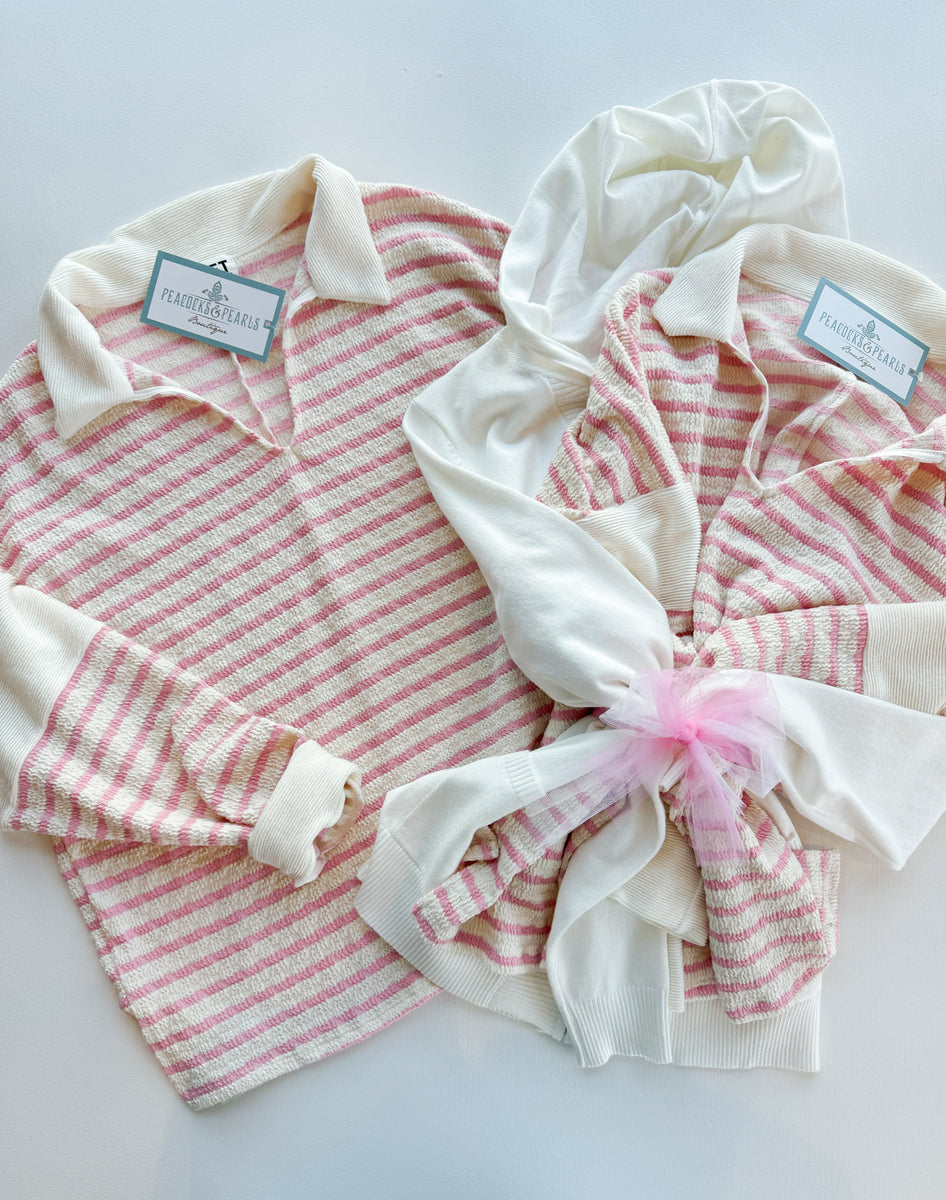 Strawberry Stripes Collared Crew Neck – Peacocks & Pearls Lexington
