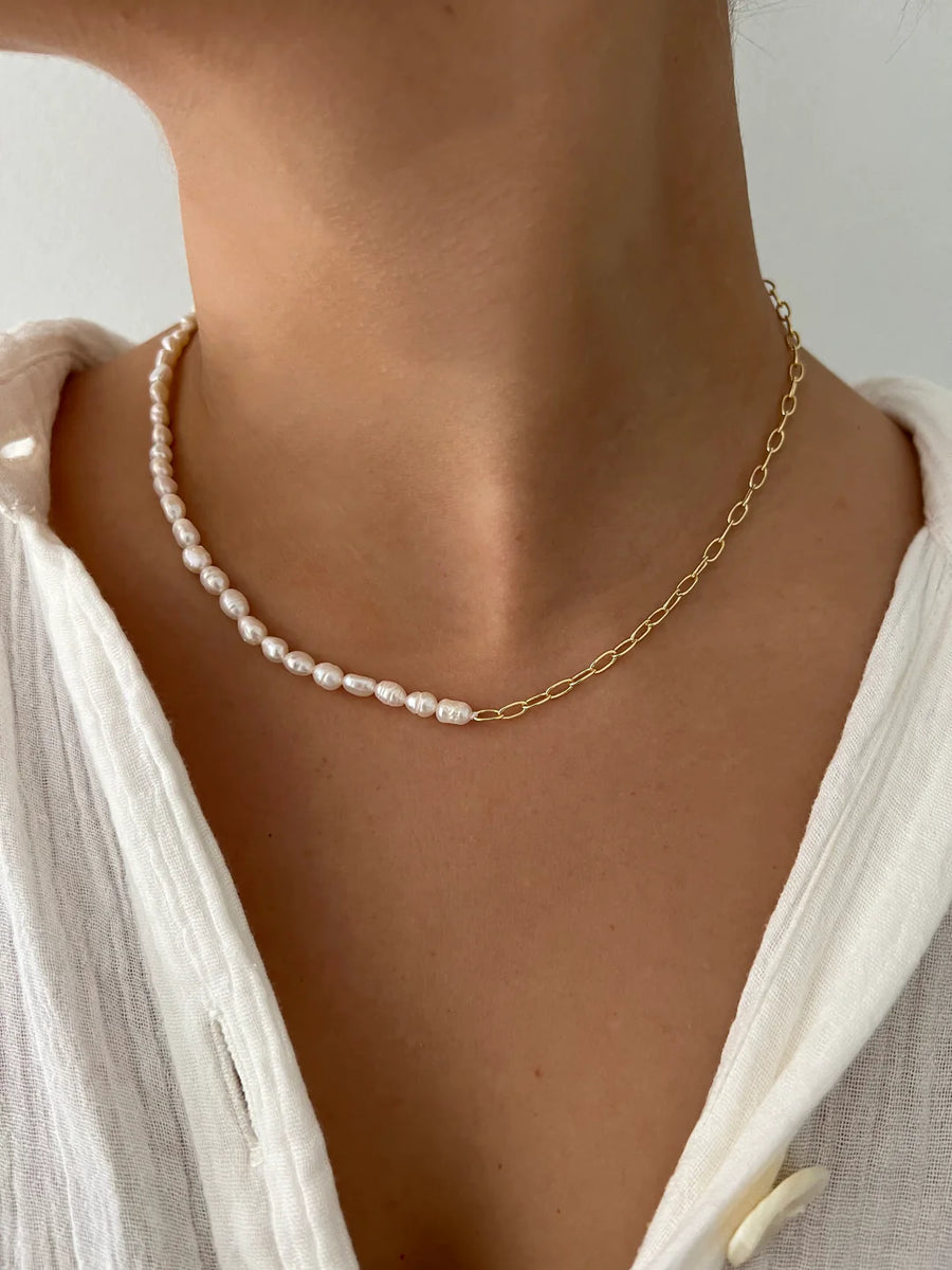 Link & Pearl Necklace – Peacocks & Pearls Lexington