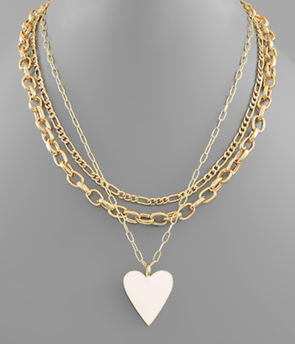 Heart Coated Pendant Necklace – Peacocks & Pearls Lexington