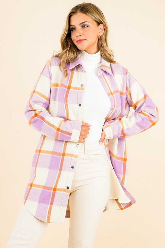 Purple/Orange Plaid Shacket – Peacocks & Pearls Lexington