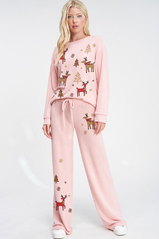 Pink Reindeer Christmas Pajamas – Peacocks & Pearls Lexington