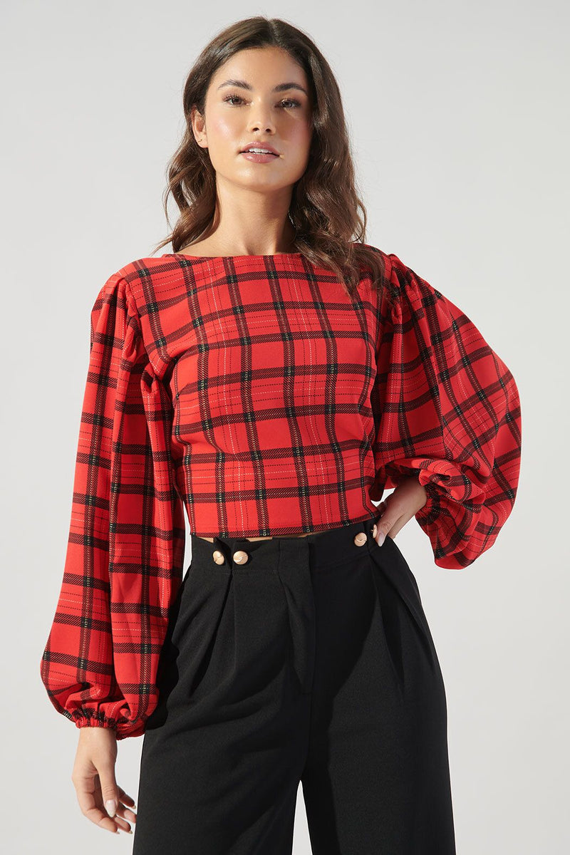 Red/Black Plaid Top – Peacocks & Pearls Lexington